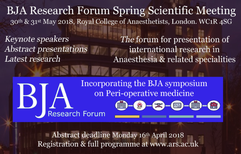 BJA Research Forum Spring Scientific Meeting - AARMY